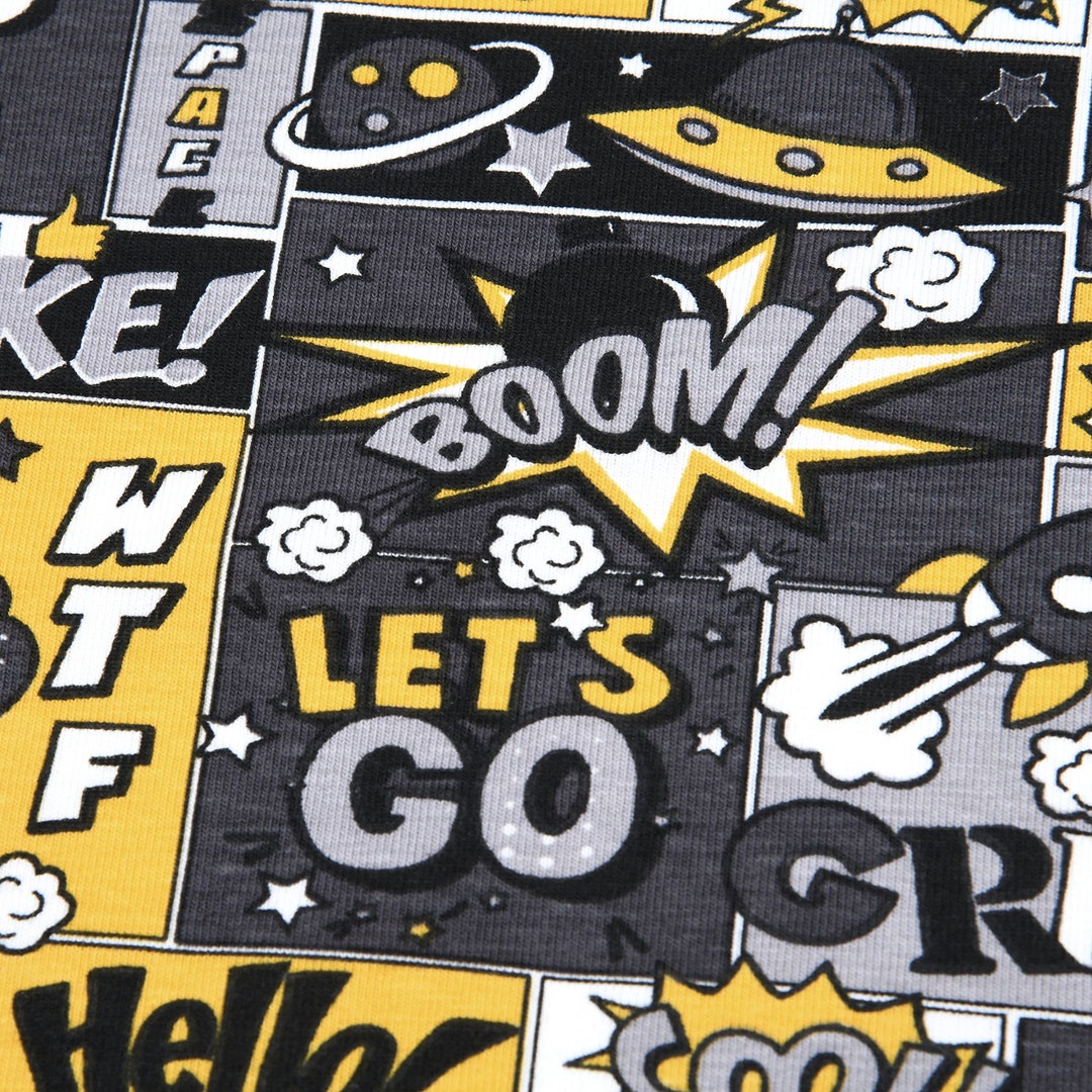 Jersey o. Baumwollstoff "Yes You Can" Comic Kinder Stoff aus Frankreich ...