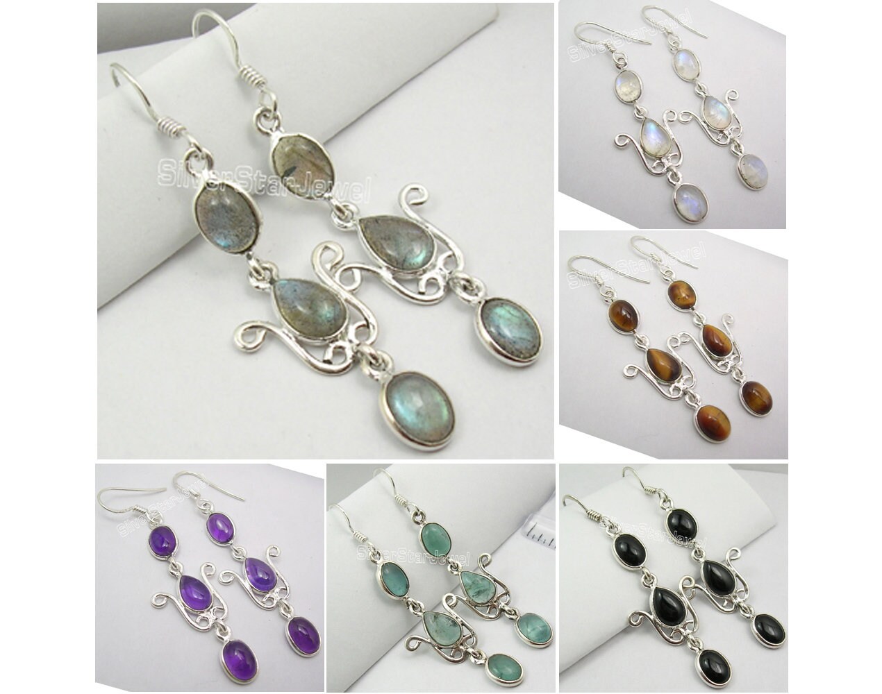 LABRADORITE Earrings 2.2 Real Gemstone Girls' | Etsy