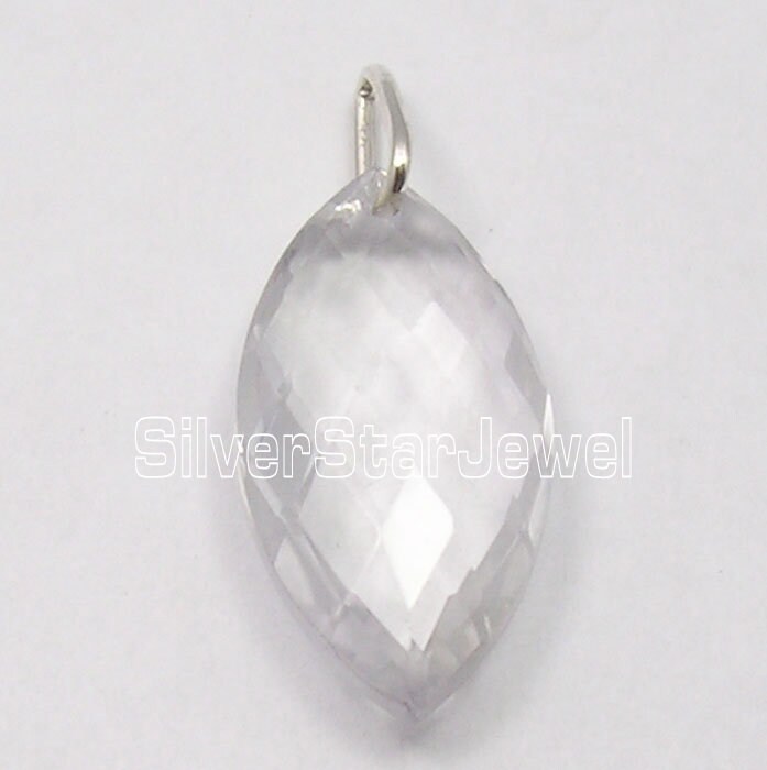 Modern 925 Stamped Pure Solid Silver Real CLEAR CRYSTAL Latest - Etsy