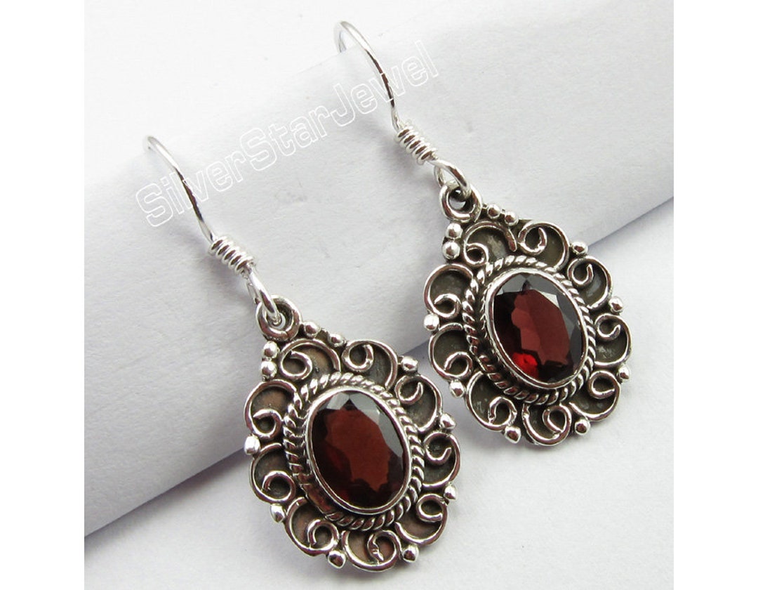 925 Stamped Solid Pure Silver Sparkling Red Color Natural - Etsy UK
