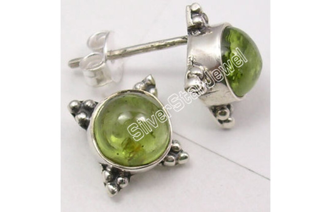 925 Sterling Pure Solid Silver Real Green Color PERIDOT - Etsy