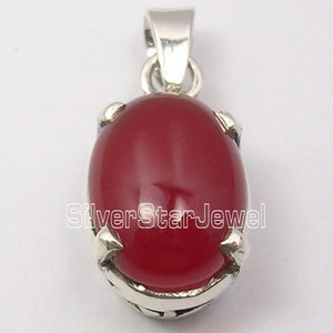 RED Color Pendant Earrings Matching Set 925 Solid Silver CARNELIAN ...