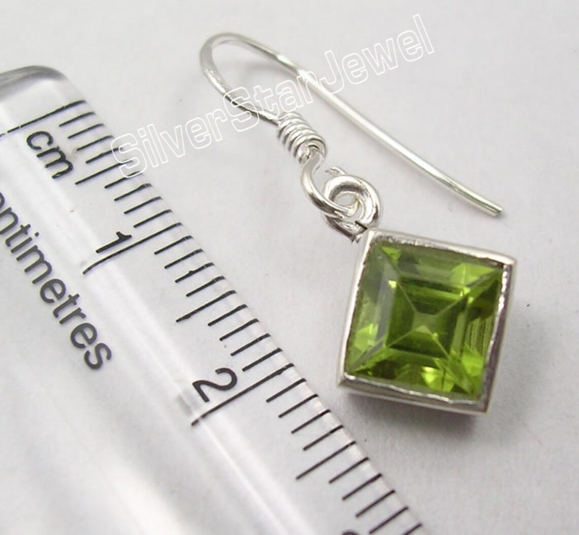 Square Shape 925 Pure Solid Silver High End Cut Green Color - Etsy
