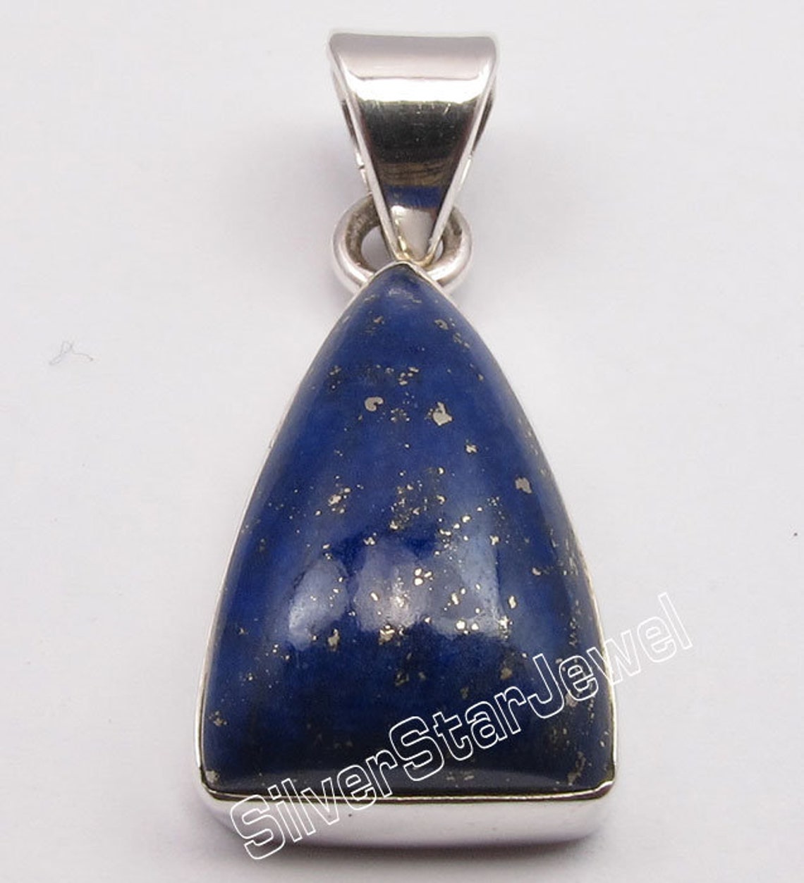 925 Stamped Pure Solid Silver Triangle Shape Natural LAPIS - Etsy