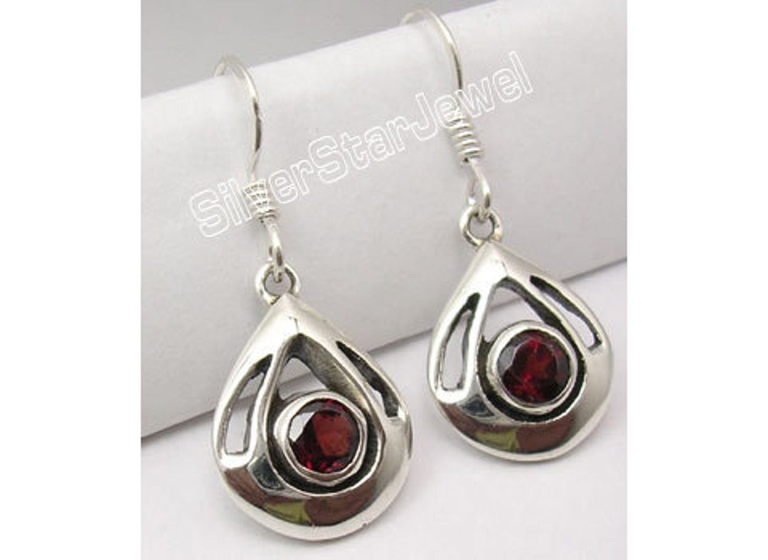 Pure 925 Solid Sterling Silver Red Color Original GARNET - Etsy