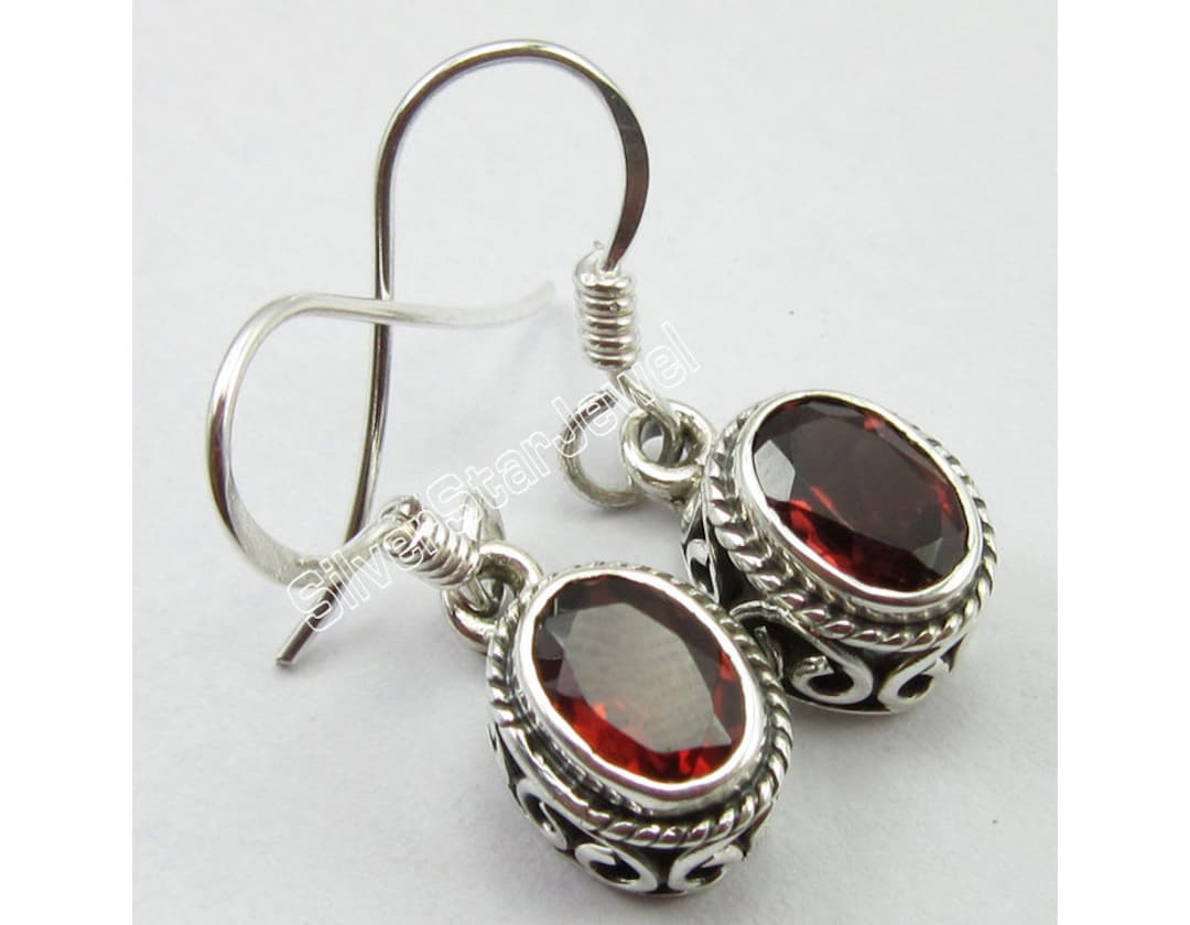 925 Pure Solid Sterling Silver Natural Cut Red Color GARNET - Etsy