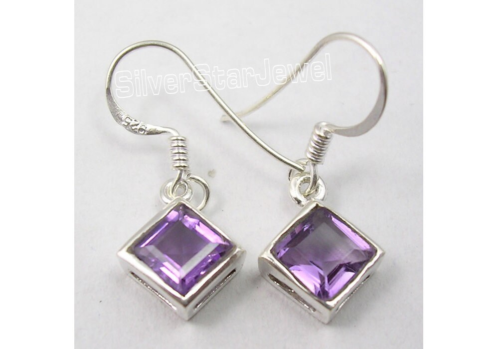 925 Sterling Pure Solid Silver Purple Color Natural AMETHYST - Etsy