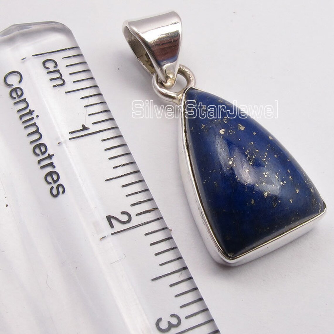 925 Stamped Pure Solid Silver Triangle Shape Natural LAPIS | Etsy