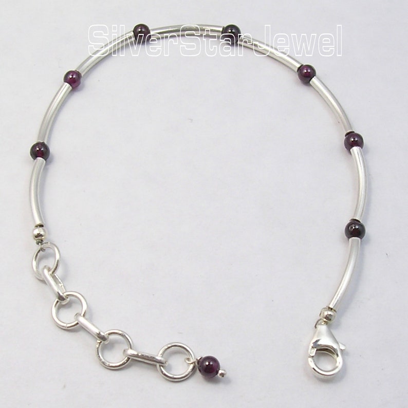 Real CARNELIAN Beads Tubes & Pipes Bracelet 7.7 925 - Etsy