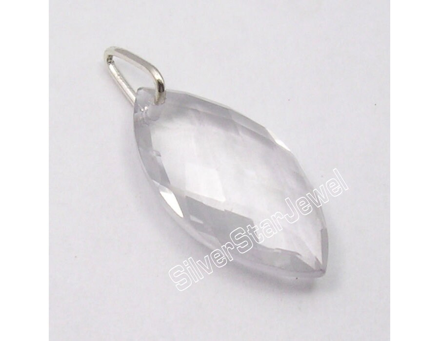 Modern 925 Stamped Pure Solid Silver Real CLEAR CRYSTAL Latest - Etsy