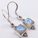 Square Blue Fire RAINBOW MOONSTONE Earrings 1.2 London Fashion Week ...