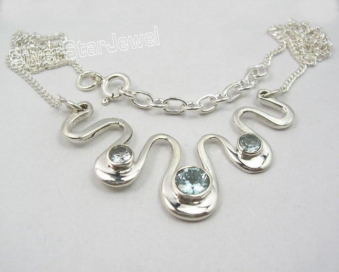 Amazing Pure 925 Sterling Solid Silver Genuine Fiery BLUE | Etsy