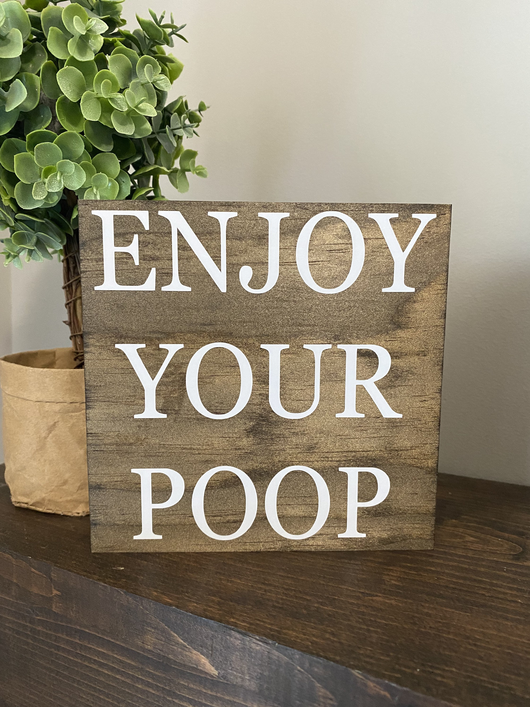 Funny Bathroom Sign Enjoy Your Poop Bathroom Sign Bedroom - Etsy