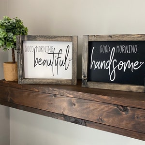 Good Morning Handsome Good Morning Beautiful Sign Set - Etsy