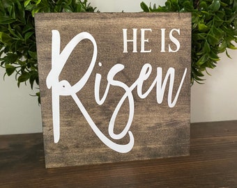 He is Risen Wood Sign - Etsy