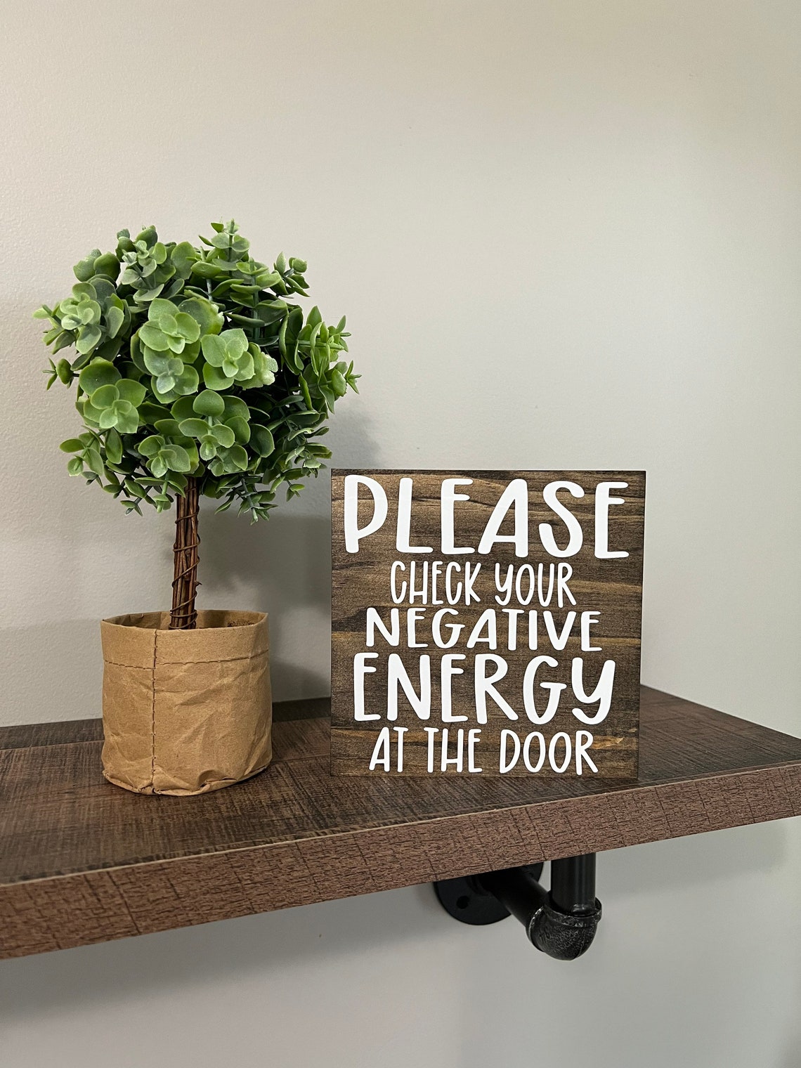Please Check Your Negative Energy at the Door Wood Sign / - Etsy