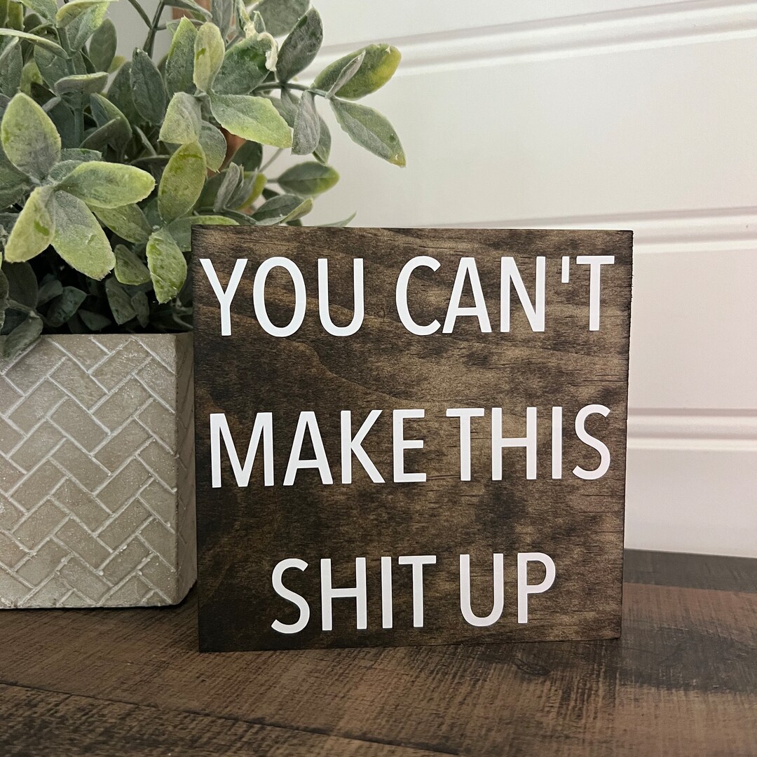 You Can’t Make This Shit up Decor - Inspirational Desk Quotes Sign ...