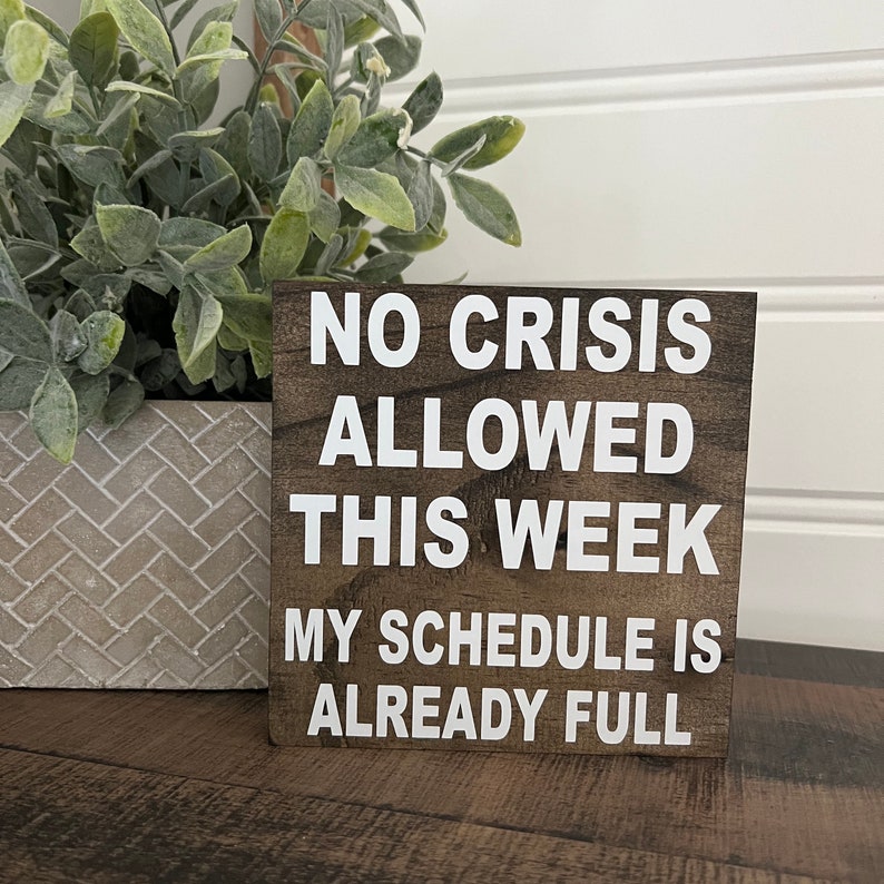 No Crisis Allowed This Week My Schedule is Already Full - Etsy