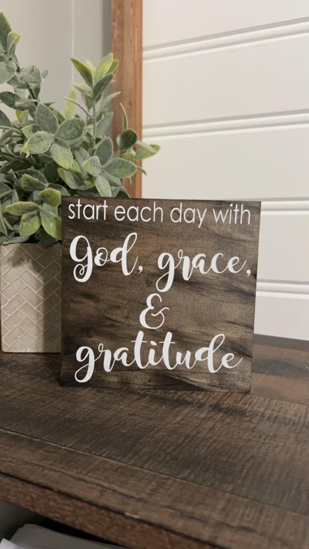 Start Each Day With God, Grace, & Gratitude / Handmade Wooden Sign ...