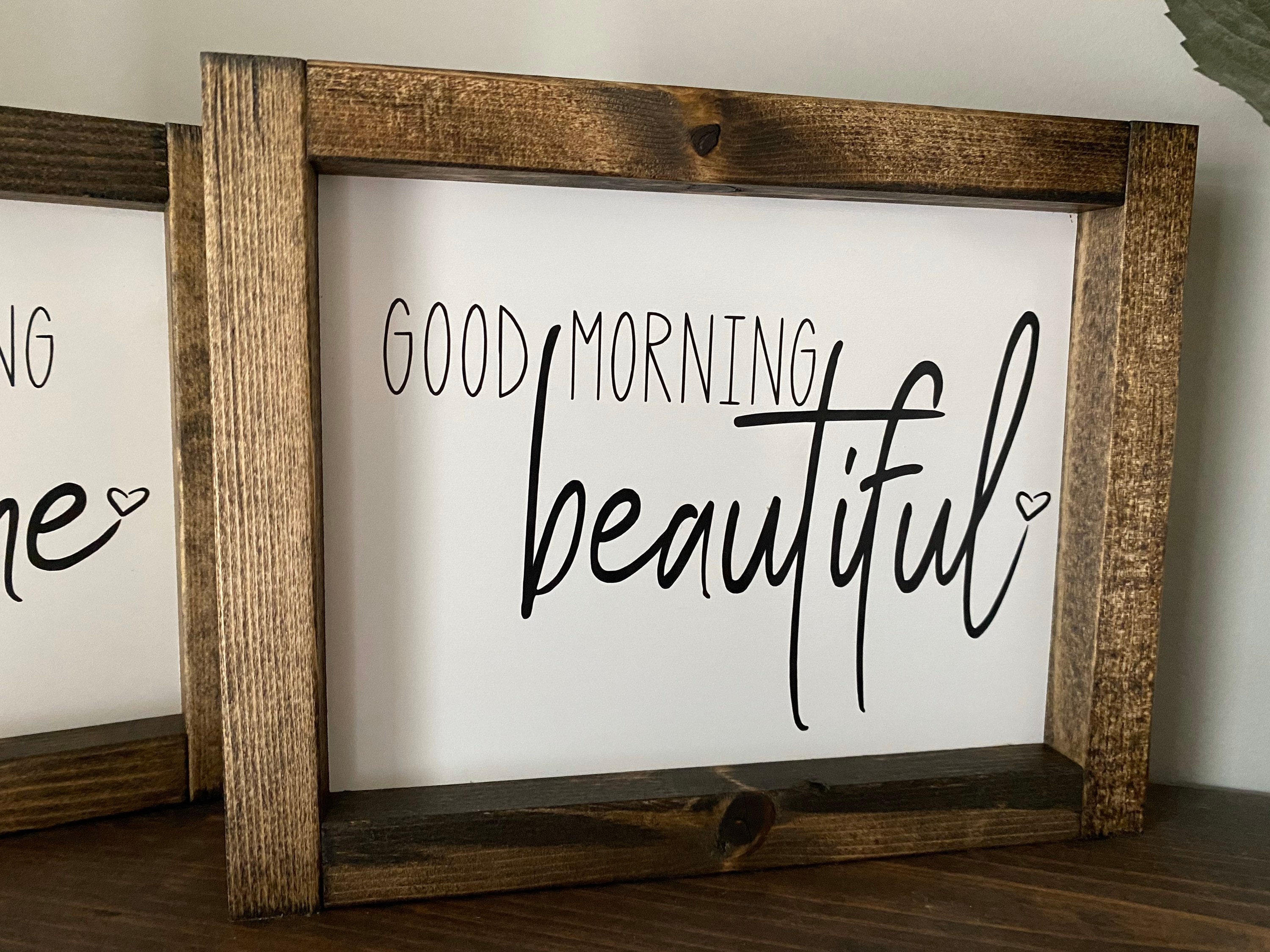 Good Morning Handsome Good Morning Beautiful Sign Set - Etsy