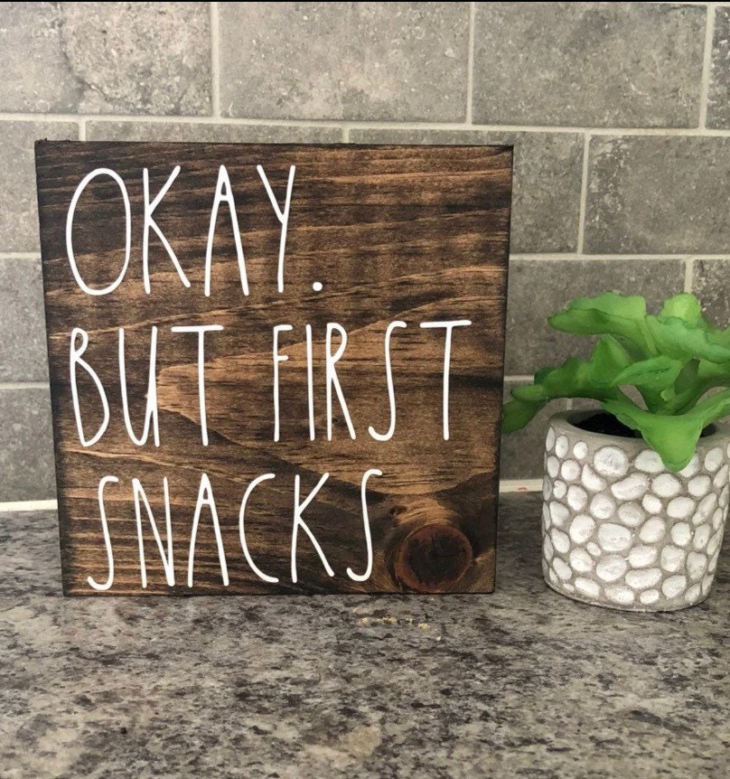 But First Snacks Farmhouse Kitchen Decor. Tiered Tray Sign - Etsy
