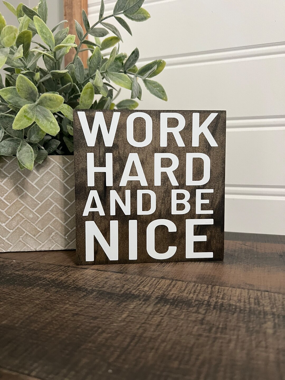 Work Hard and Be Nice Wood Sign / Office Decor / Funny Office Humor ...