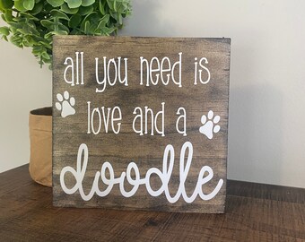 Life is Golden With A Doodle Sign , Dog Farmhouse Sign , Farmhouse ...