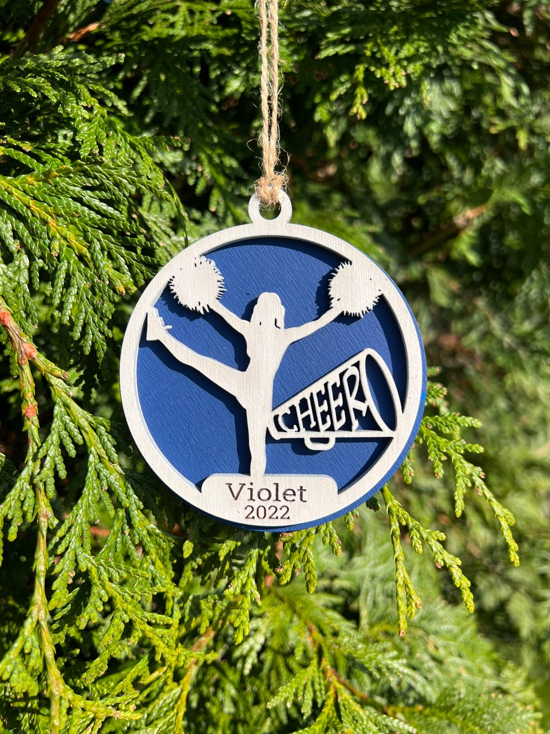 Cheer Leading Sport Ornament Custom Laser Engraved Gift / Cheer Tag ...