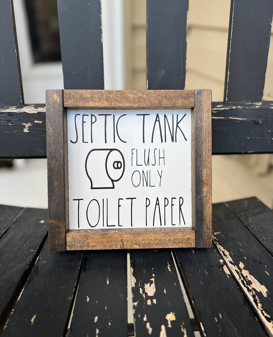 Septic Tank Flush Only Toilet Paper Wooden Sign, Septic System, Toilet ...