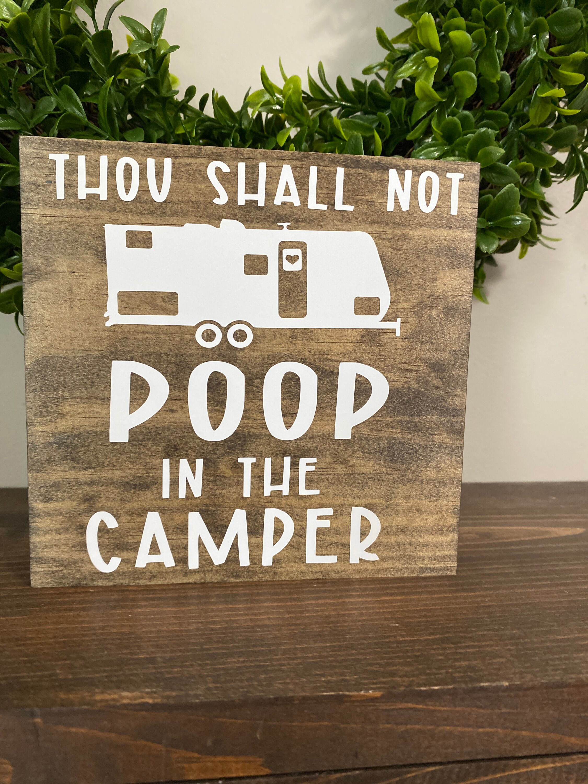 Thou Shall Not Poop in the Camper Wood Sign Bathroom RV - Etsy Australia