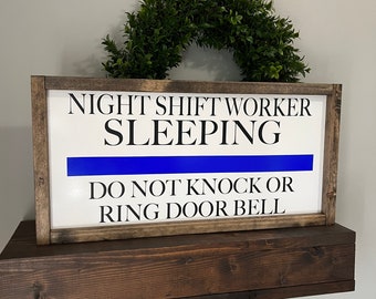 Shift Worker Sleeping Sign - Etsy