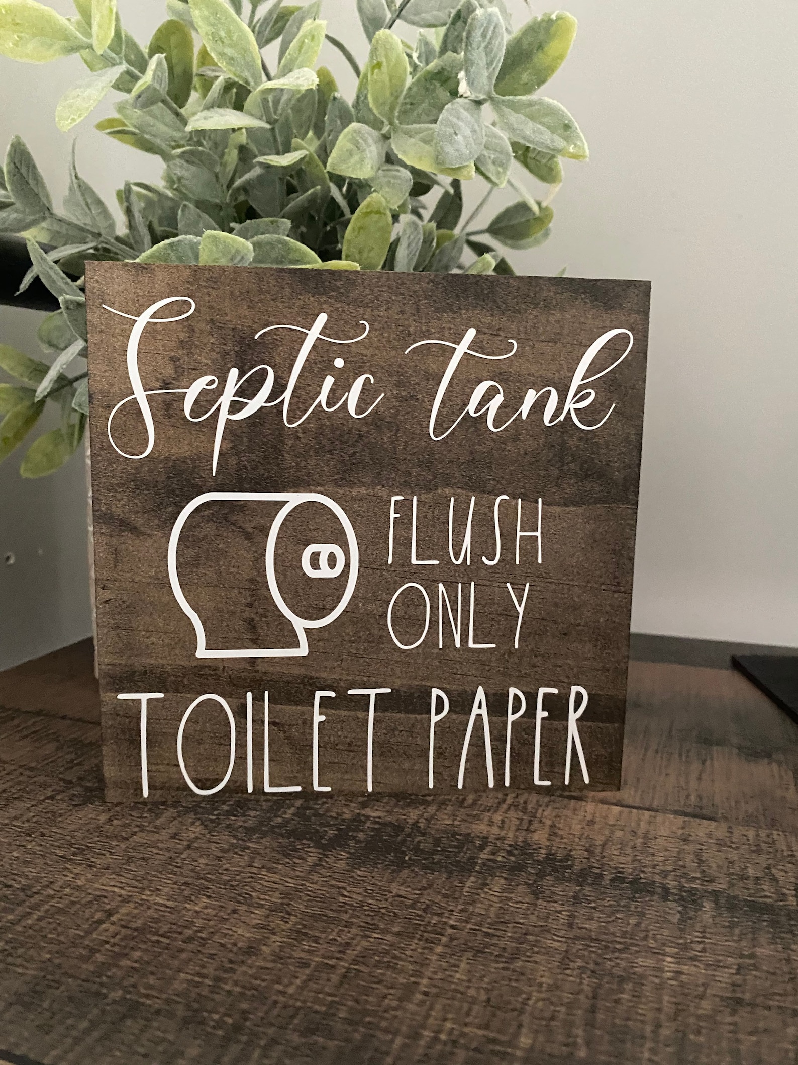 Septic Tank Flush Only Toilet Paper Wood Sign RV Camper - Etsy