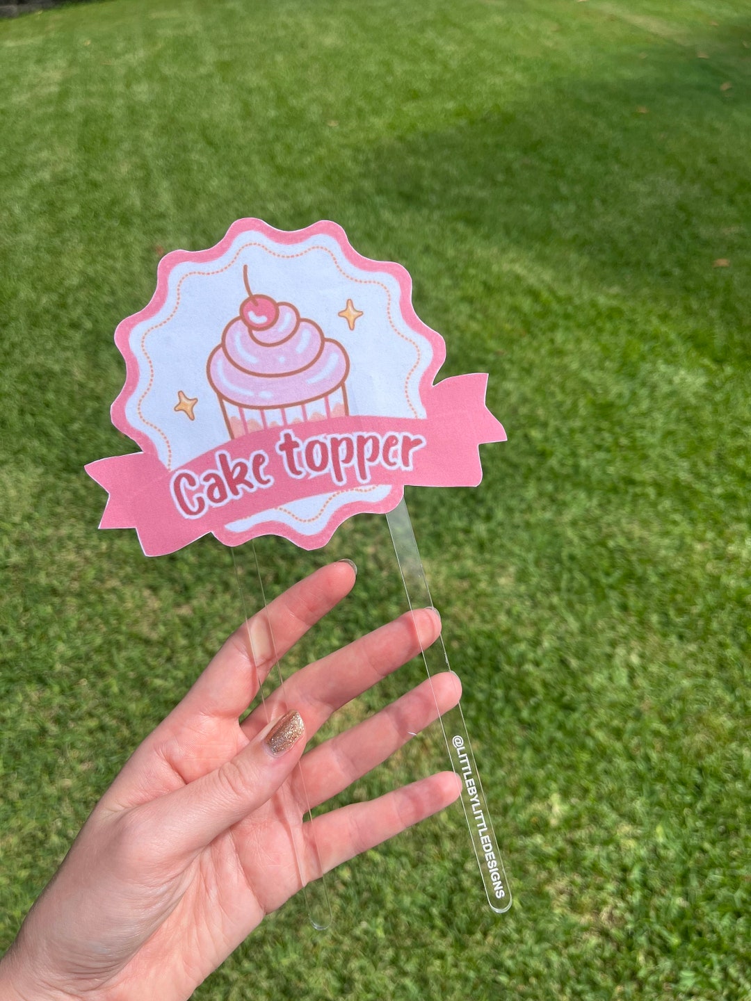 Personalised Acrylic Cake Pick, Sticks, Great for Cake Decorators ...
