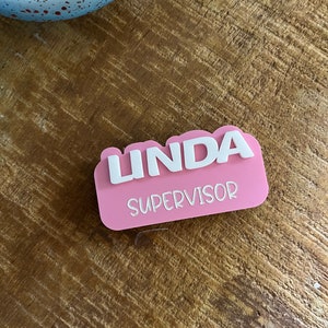 Personalised Acrylic Name Badge - Ideal for Nurses, Teachers, Dentists ...