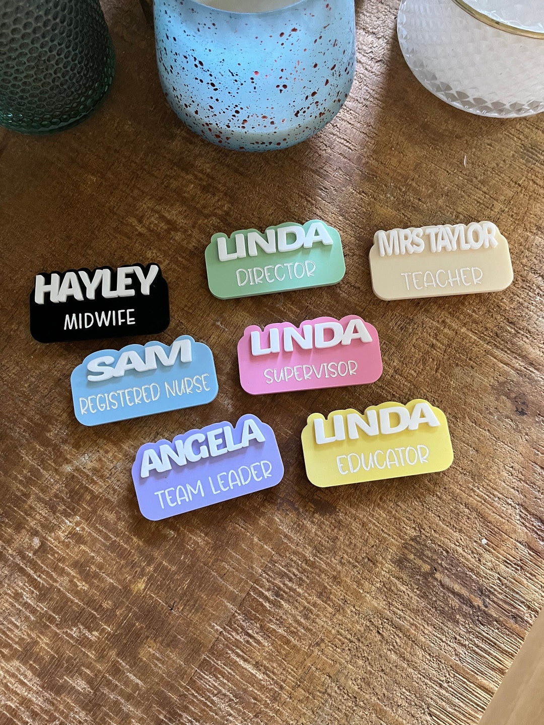 Personalised Acrylic Name Badge - Ideal for Nurses, Teachers, Dentists ...