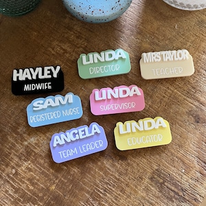 Personalised Acrylic Name Badge Ideal for Nurses, Teachers, Dentists ...