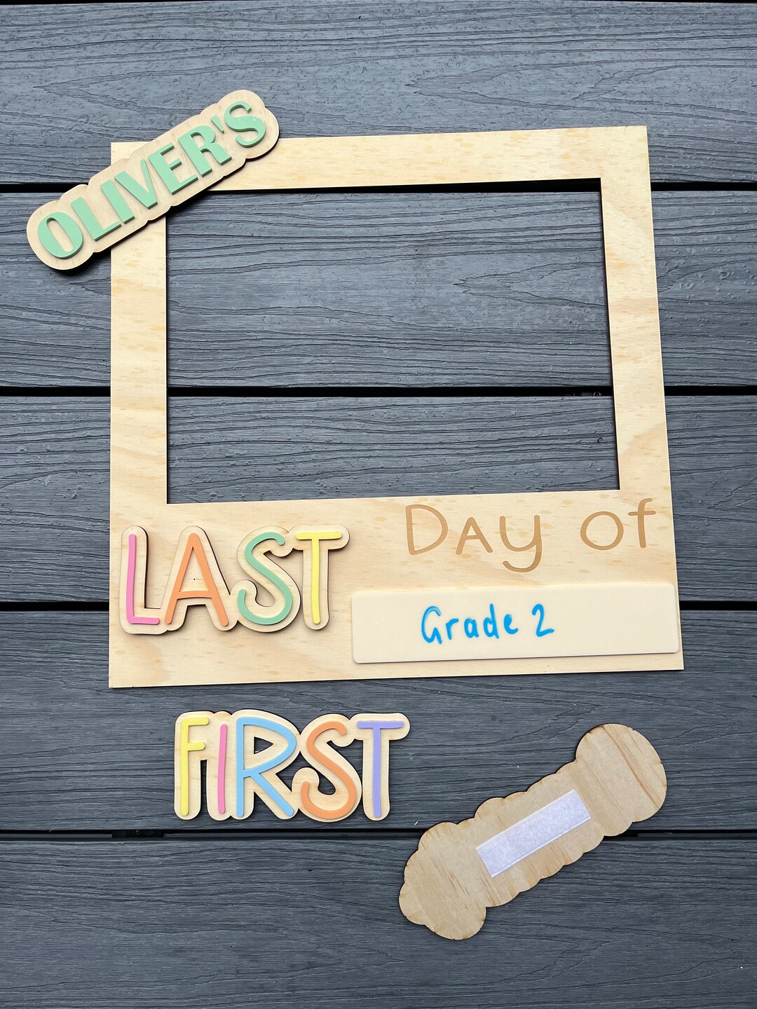 Personalized Selfie Frame, Wooden Selfie Frame, First, Last Day Photo ...