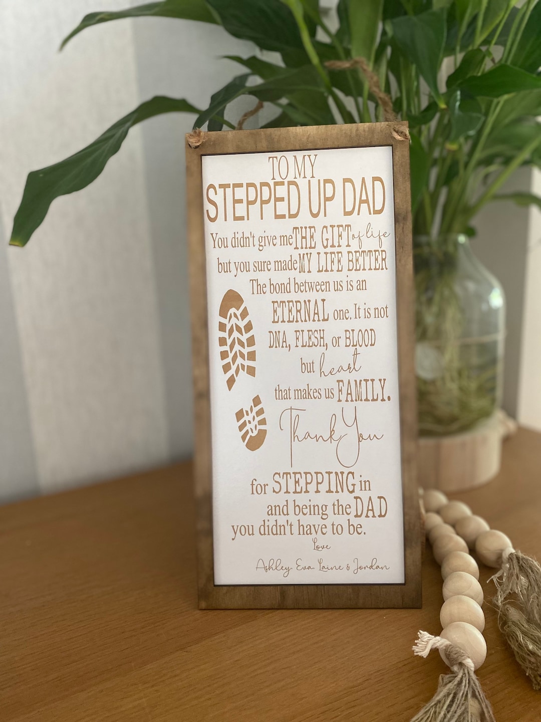 Stepped up Dad Plaque, Fathers Day , Sentimental Gift for Step Parent ...