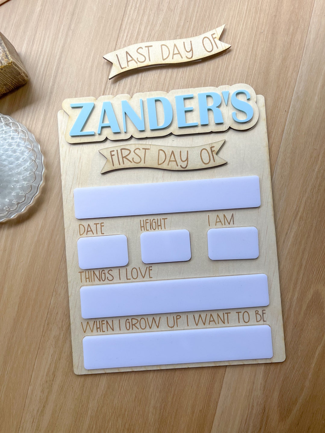 First Day, Last Day 2025 School Board, Acrylic Names, Wooden Board With ...