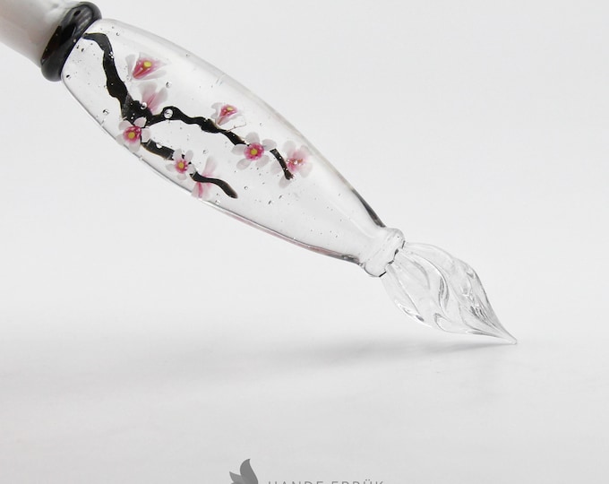 Glass Dip in Pen Sakura Themed Murrini Handmade Glass Art Calligraphy ...