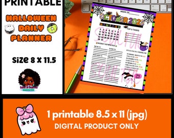 October Planner Worksheet, Spooky Season to Do List, Digital Download ...