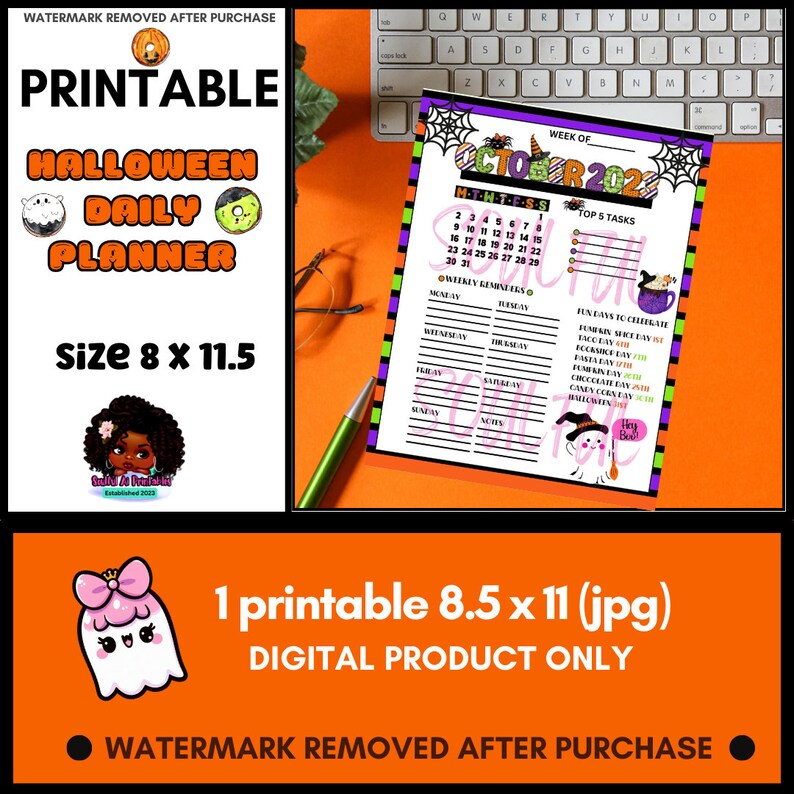 Printable Daily Planner October 2023, Spooky To-do-list - Etsy