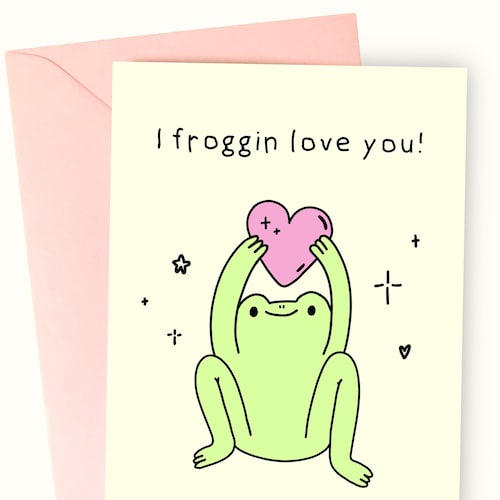 Anniversary Friendship Frog Card I Froggin Love You Cute - Etsy