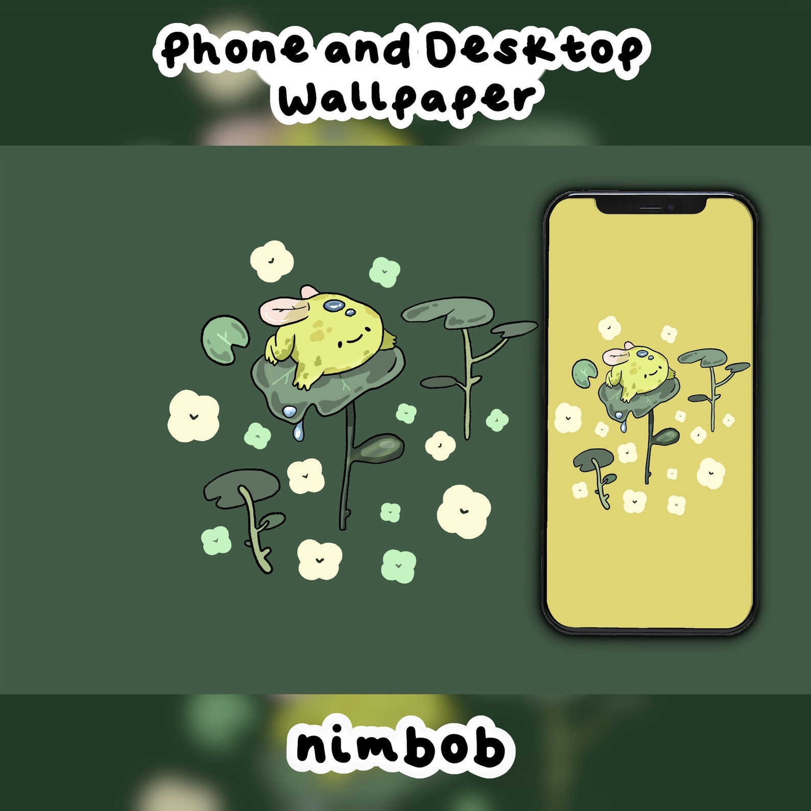 Clover Field Frog Wallpaper Set - Phone - Tablet - Desktop - Froggy ...