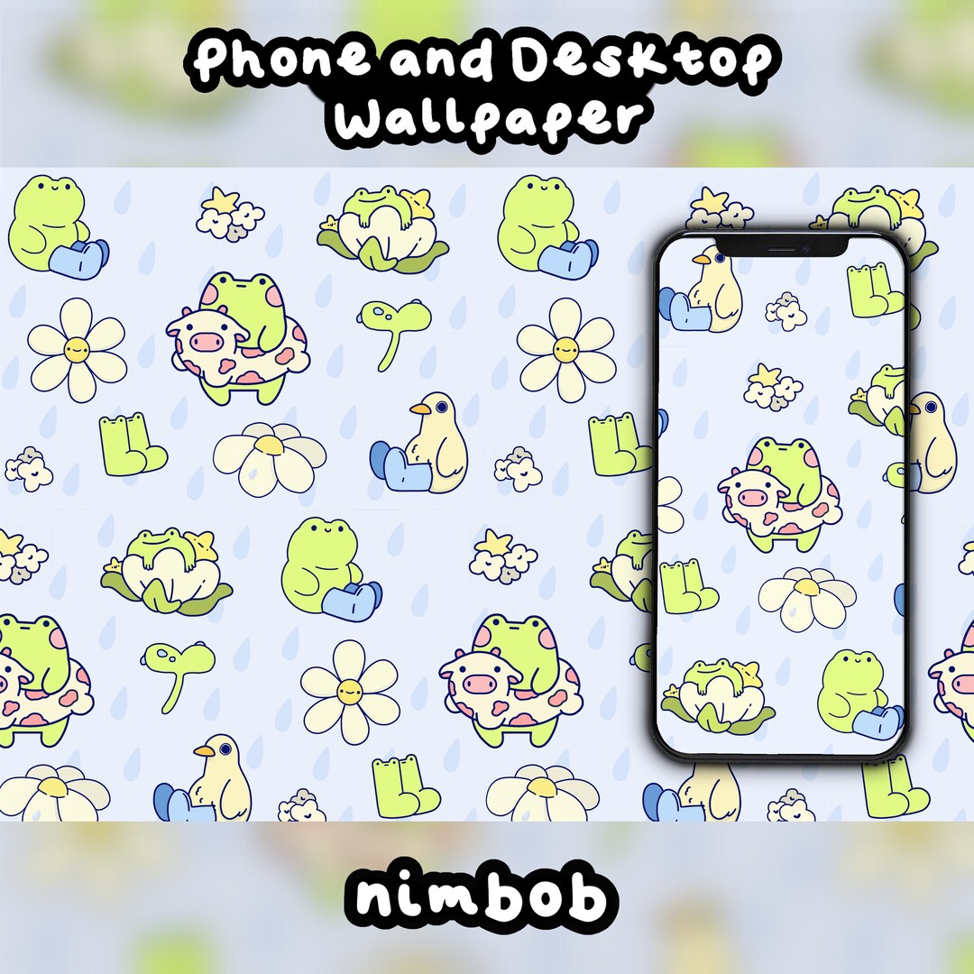 Cottagecore Frog Wallpaper Set - Phone - Tablet - Desktop - Froggy ...
