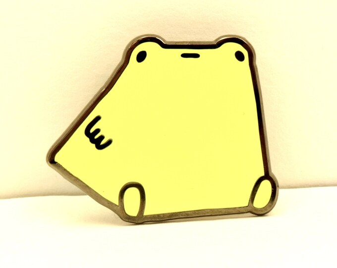 Frog Eating Cheese Hard Enamel Gold Metal Fast Food Frog Pin Derpy ...
