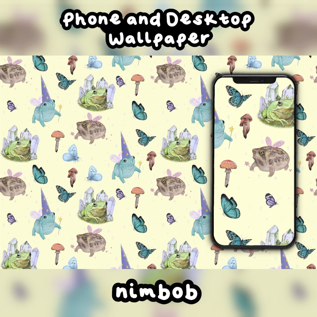 Fairy Frog's Wallpaper Set - Phone - Tablet - Desktop - Froggy Pattern ...