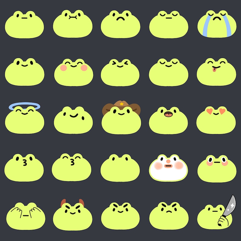 Frog Discord Twitch Emoji Pack 50 Froggy Emojis únicos - Etsy México