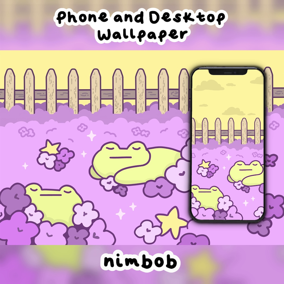 Flower Fields Frog Wallpaper Set - Phone - Tablet - Desktop - Froggy ...