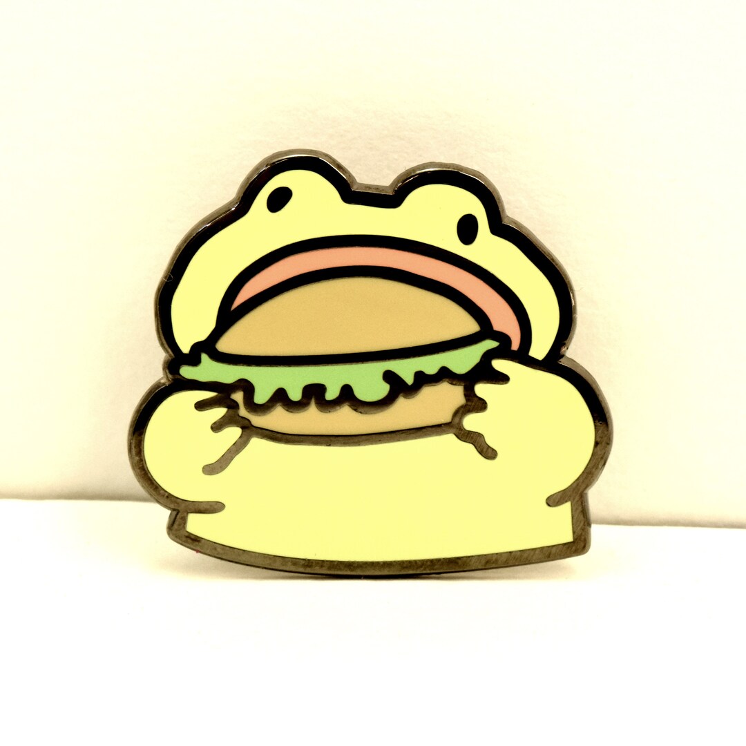 Frog Burger Hard Enamel Gold Metal Fast Food Frog Pin Derpy Novelty ...
